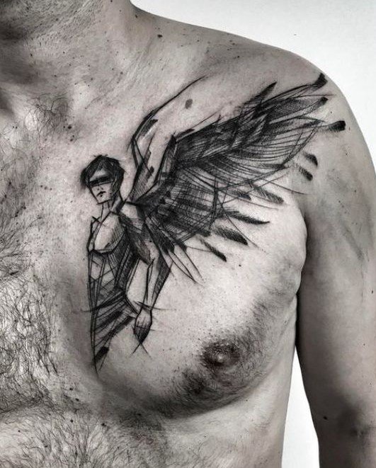 Tattoo on the chest: Ideas, Т drawing, Significance | VeAn Tattoo